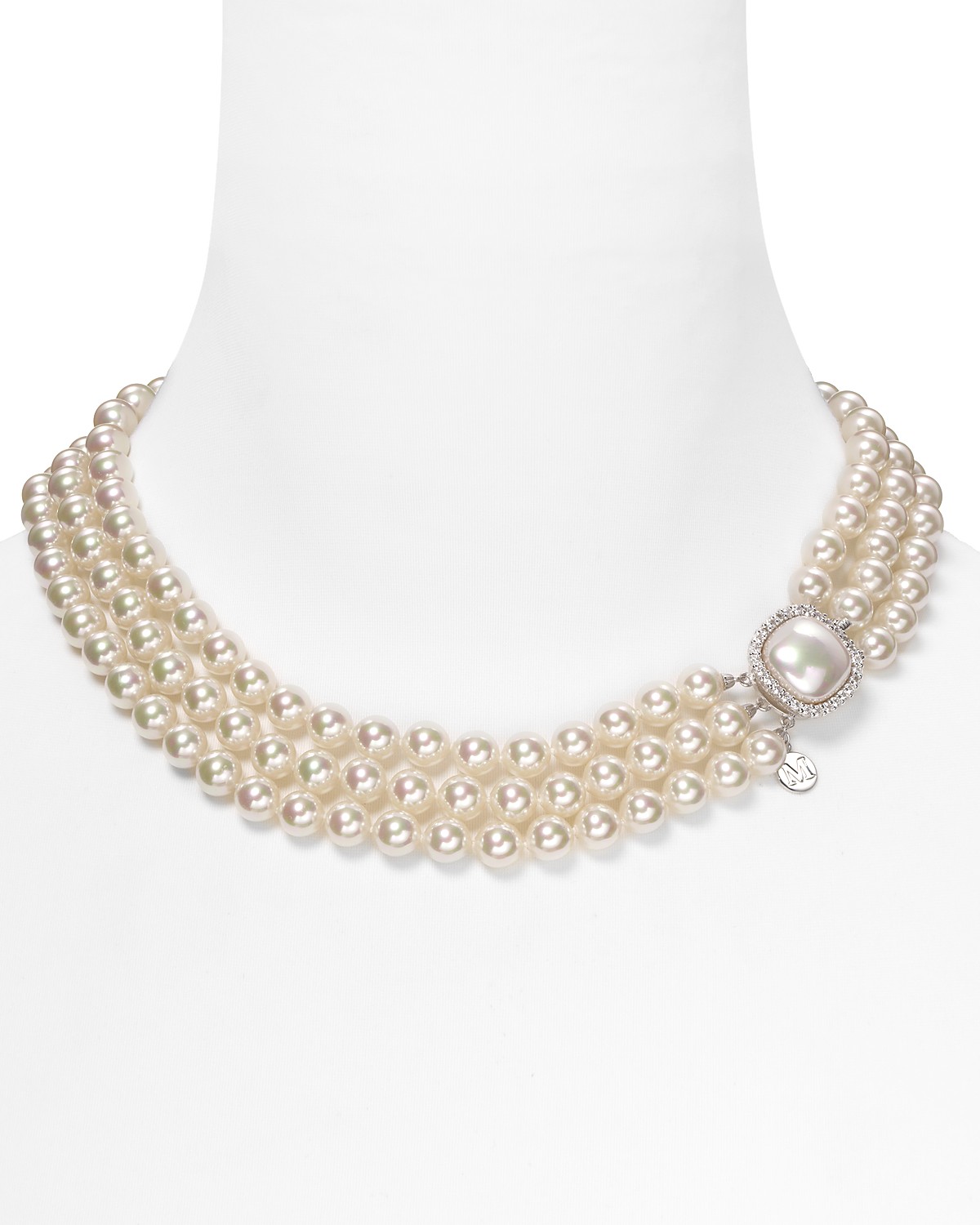 Majorica Special Requests Three Row Pearl Necklace, 16 Majorica Special Requests Three Row Pearl Necklace, 16