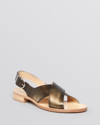 Max Mara Flat Slingback Sandals - Pinza Metallic | Bloomingdale's